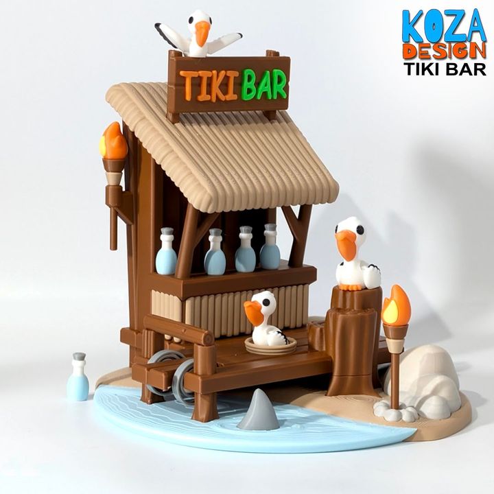 3D Printable TIKI BAR AND PELICAN by Koza Design